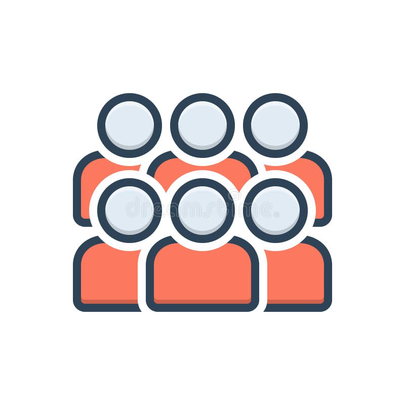 Color Illustration Icon for People, Crowd and Horde Stock Illustration ...