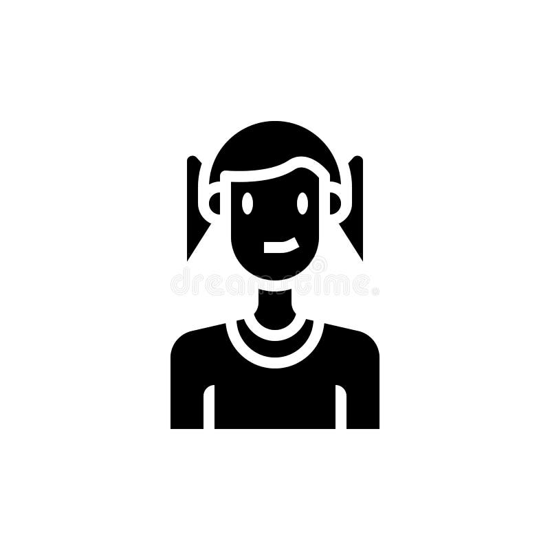 People Icon Girl Vector Illustration Stock Vector - Illustration of ...