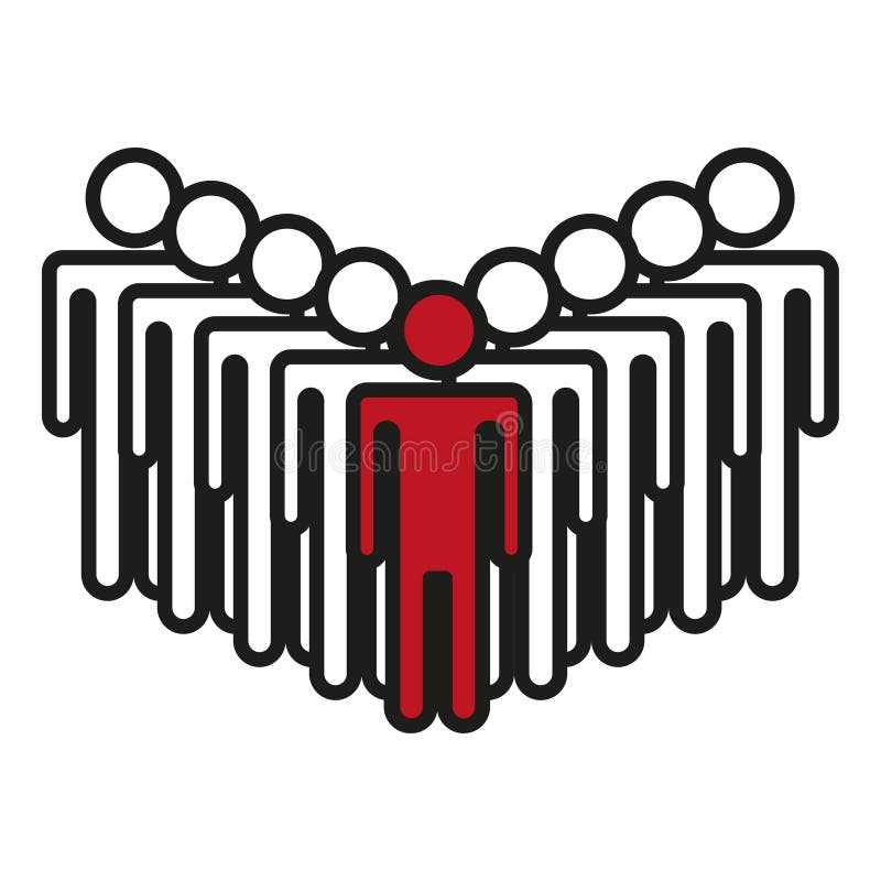 People Icon. Image of a Team with a Leader. Vector Illustration. Stock ...