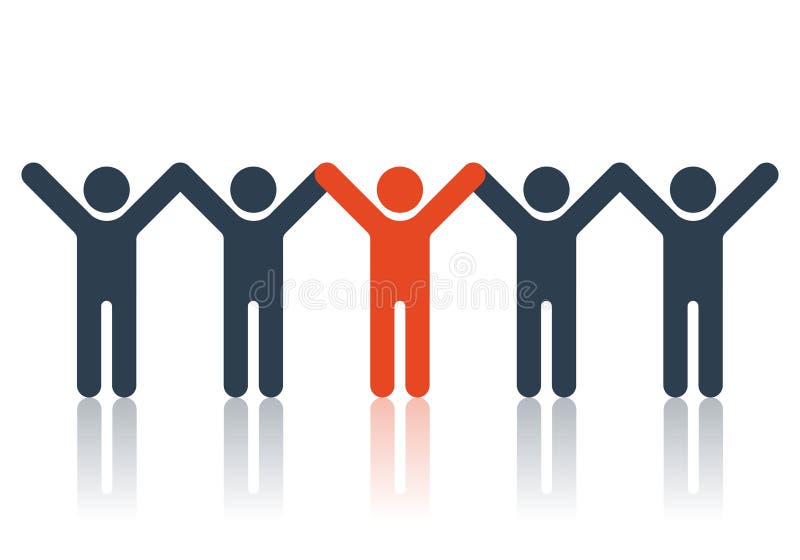 Red Team Group People Icons Teamwork Concept Stock Illustrations – 490 ...