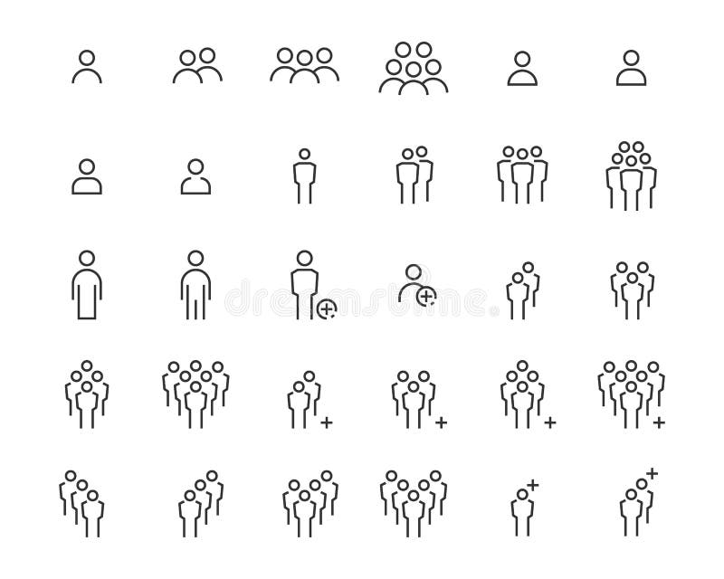 People Icon Line Person Vector Stock Vector - Illustration of meeting ...