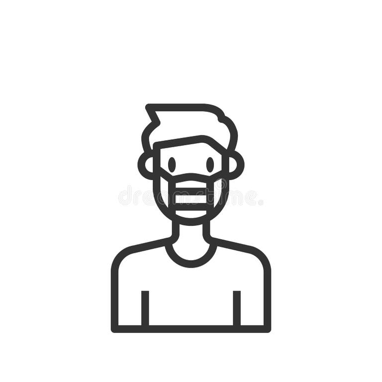 People Icon Man Face Mask Vector Illustration Stock Vector ...