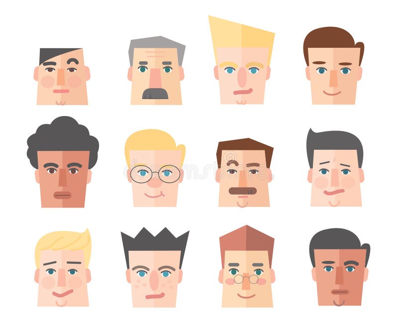 People Icon , Man Portrait Icon Cartoon Illustration Vector Stock ...