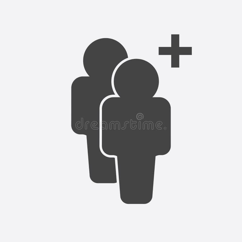 People Icon with Plus Glyph. Flat Vector Illustration Stock Vector ...
