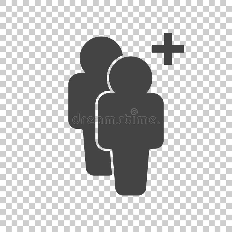 People Icon with Plus Glyph. Flat Vector Illustration Stock Vector ...
