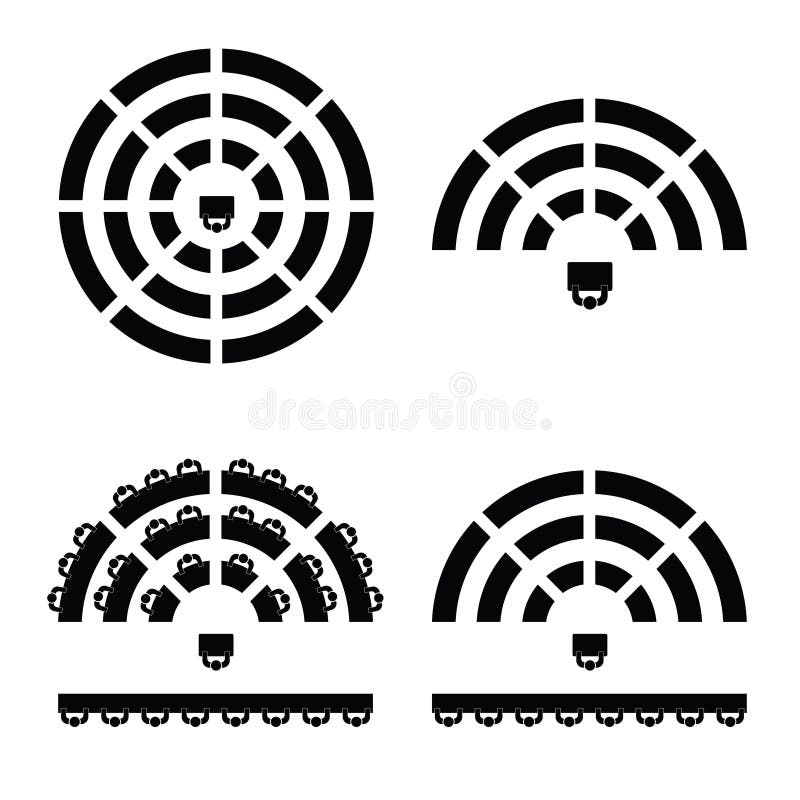 People Icon on Round Table in Black Color Illustration Stock Vector ...