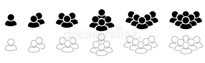 People Icon Set. People Black Vector Logo for Website Stock Vector ...