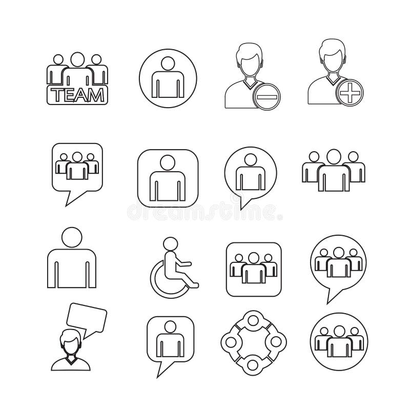 People Icon Set Illustration Stock Vector - Illustration of bubble ...