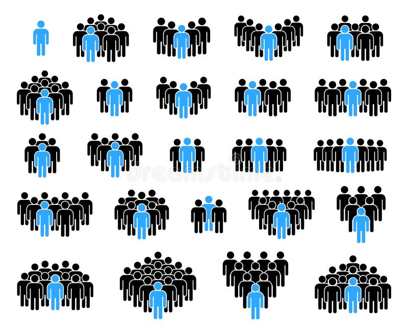 People icon set stock vector. Illustration of blue, symbol - 303283440