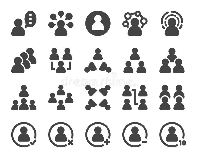 People and Population Icon Set Stock Vector - Illustration of icon ...