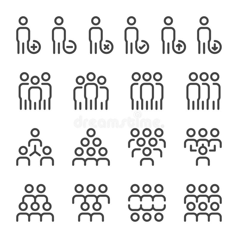 People and Population Icon Set Stock Vector - Illustration of icon ...