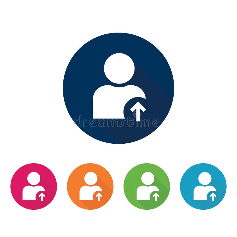 People Icon Set. Profile with Upload Icon. Stock Illustration ...