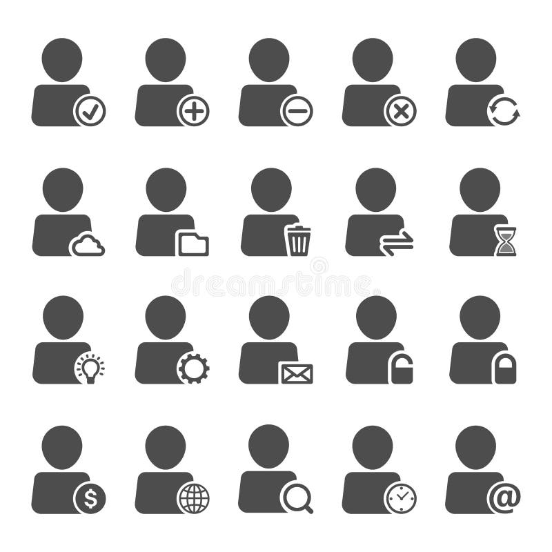 People Icon Set - Surroundings and Technology Stock Vector ...