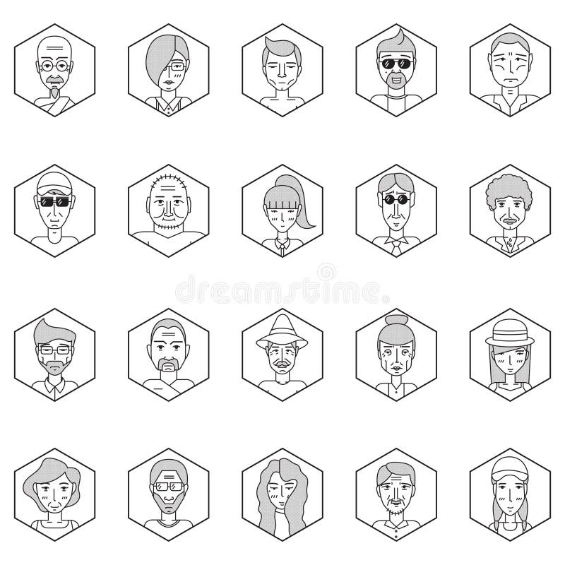 People Icon Set. Vector Illustration Decorative Background Design Stock ...