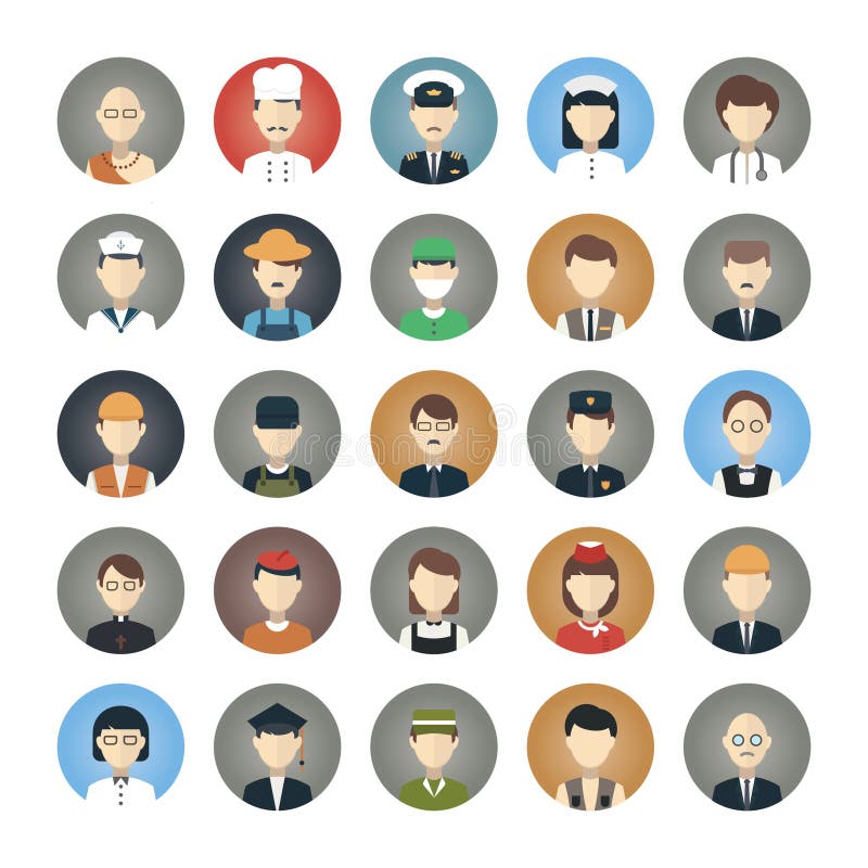 People Icon Set. Vector Illustration Decorative Design Stock Vector ...