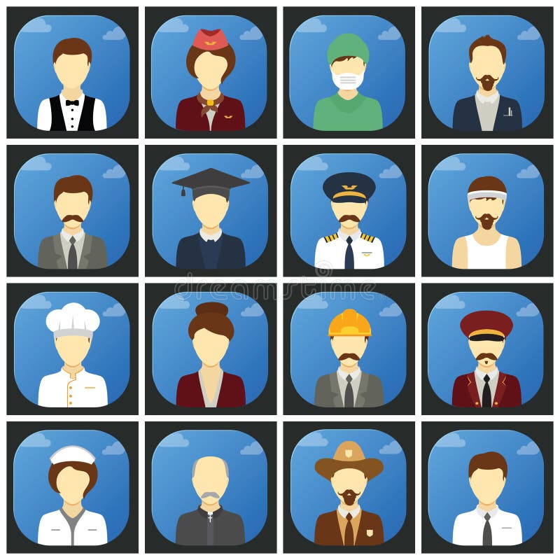 People Icon Set. Vector Illustration Decorative Design Stock Vector ...