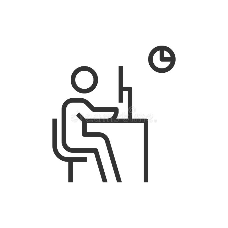 People Icon Sit and Work Office Business Vector Stock Vector ...