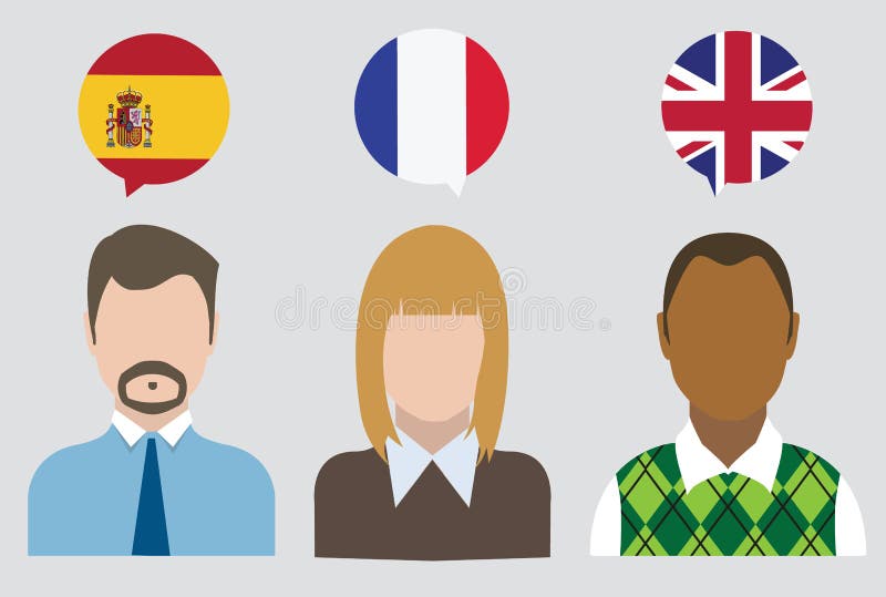 People Icon Speech Bubbles Different Language Stock Illustration ...