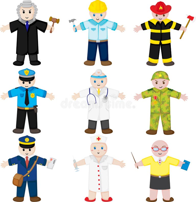 Different Jobs Cartoon Stock Illustrations – 1,304 Different Jobs ...