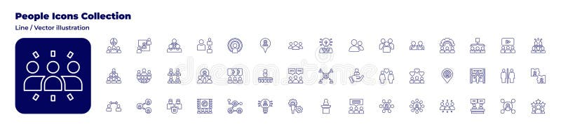 People Icons Collection. Line Icons. Vector Illustration. Stock Vector ...