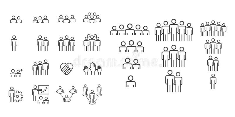 People Icons Line Work Group Team Vector Stock Vector - Illustration of ...