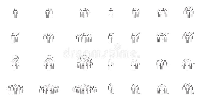 People Icons Line Work Group Team Vector Illustration Stock Vector ...