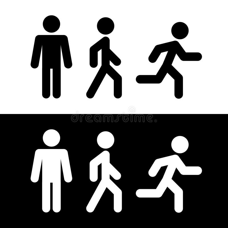 People Icons Set. Various Human Postures and Movements. Figure Human ...