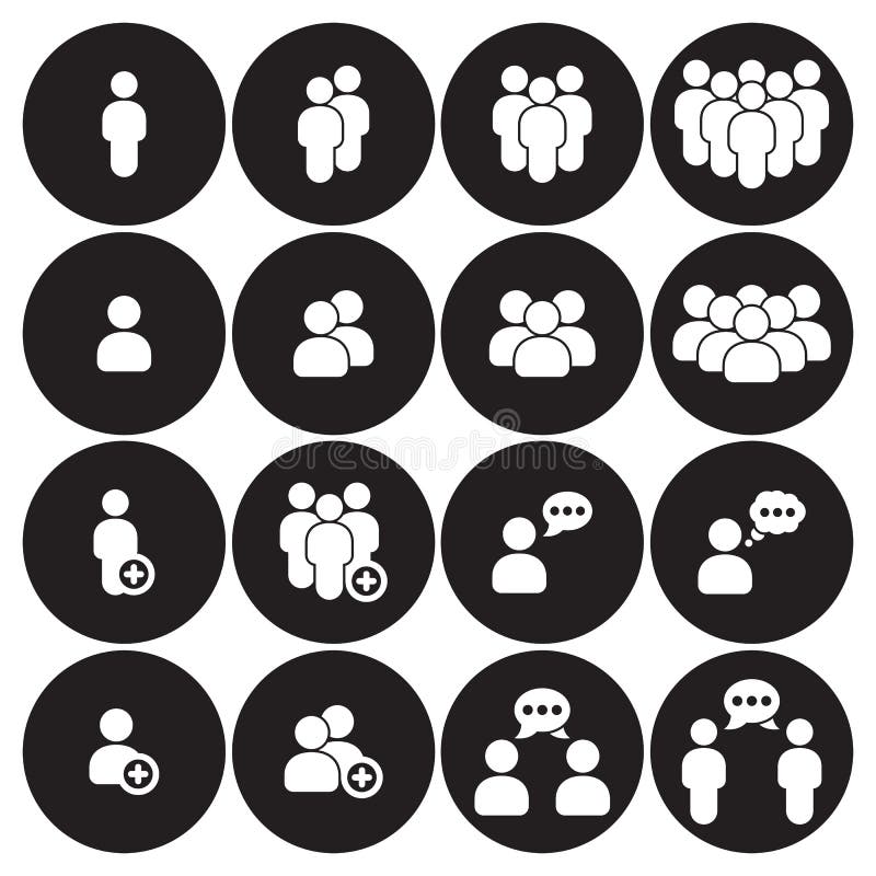 People Icon set stock vector. Illustration of button - 110840952