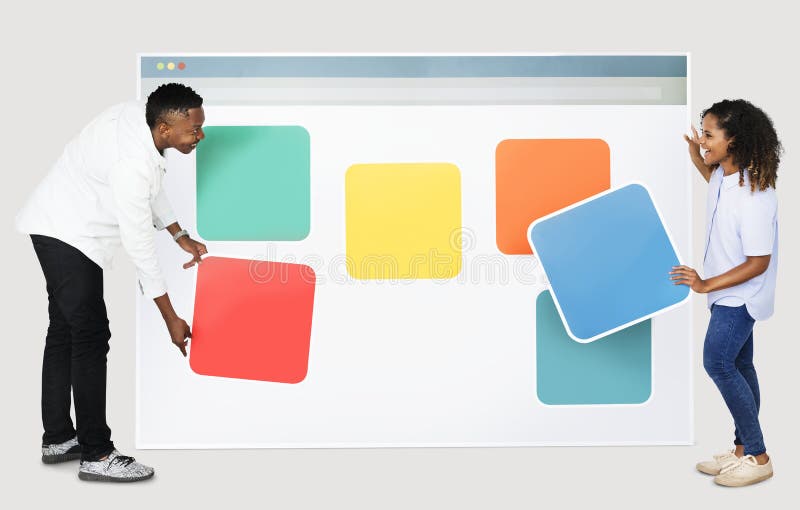 People with Icons in the Theme of Application Software Stock Image ...