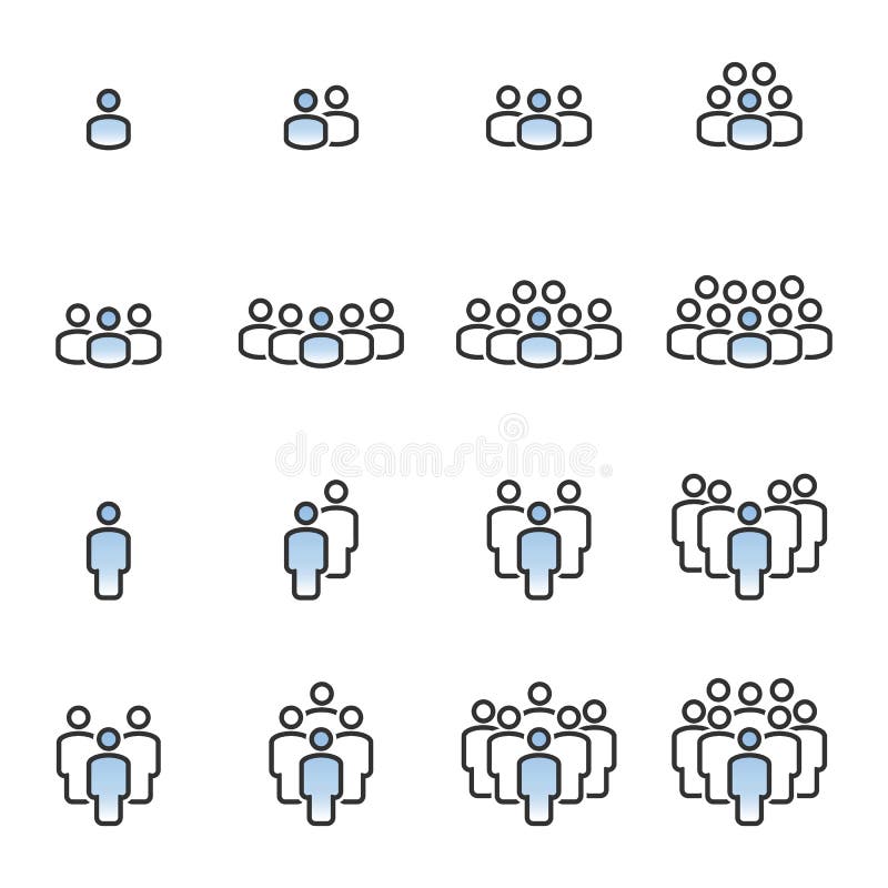 People Icons Work Group Team Vector Stock Illustration - Illustration ...