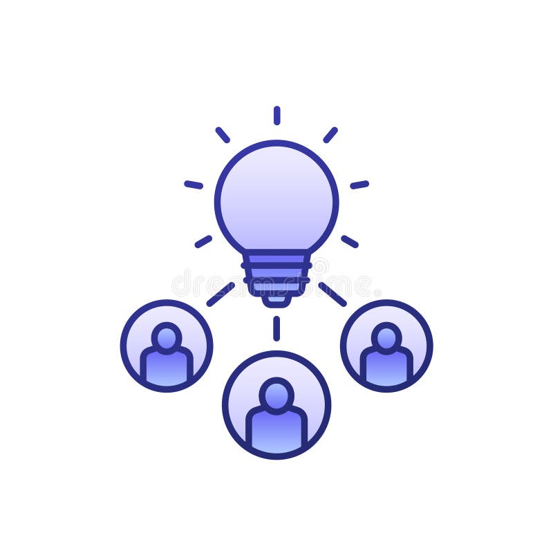 People with an Idea Icon with Outline Stock Illustration - Illustration ...
