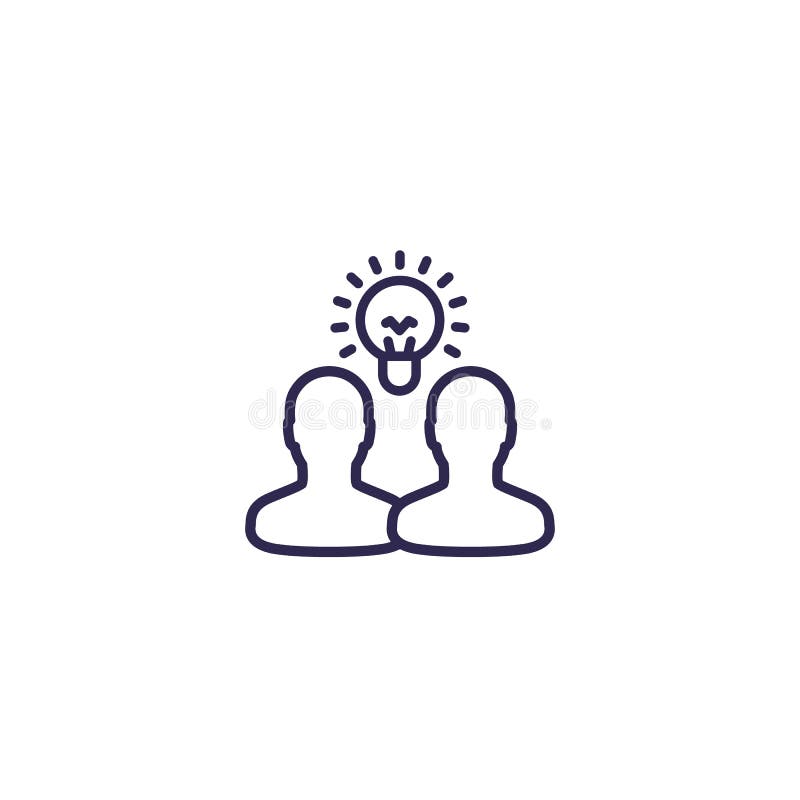 People with Idea, Vector Icon, Line Style Stock Vector - Illustration ...