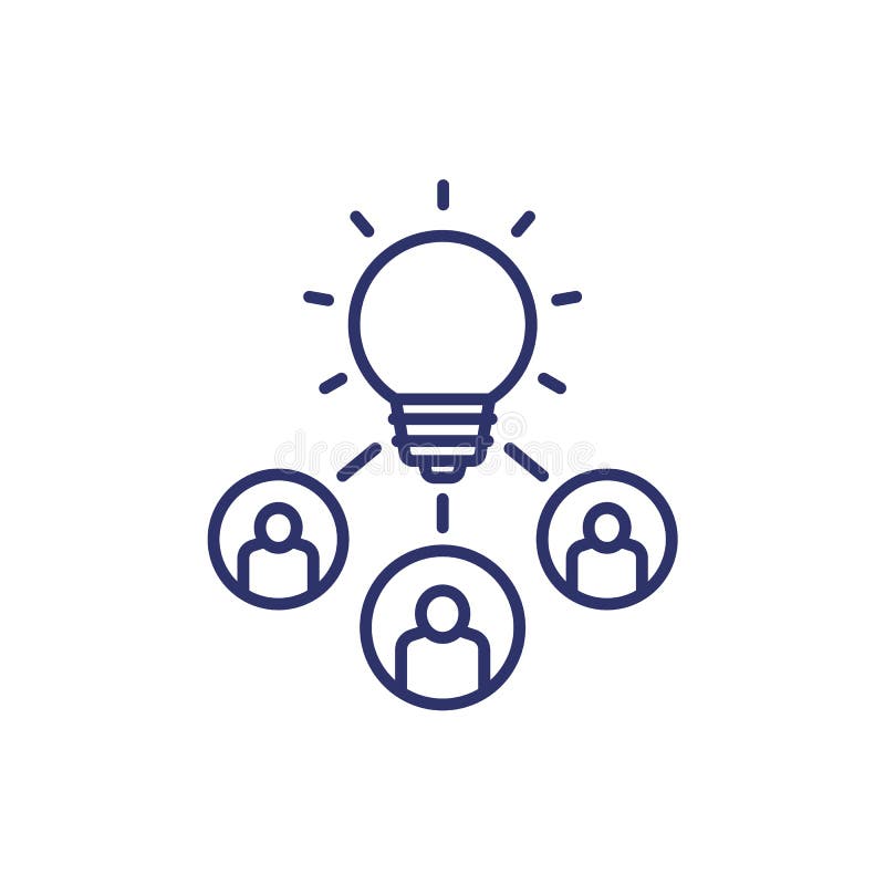 People with an Idea Line Icon Stock Vector - Illustration of insight ...