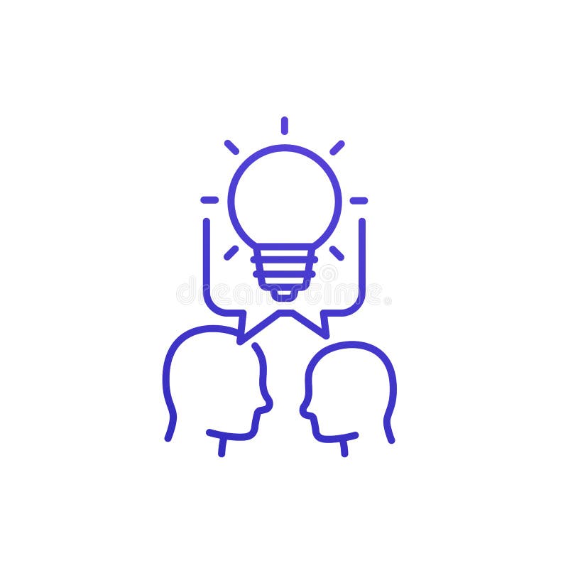 People with Idea Vector Line Icon Stock Vector - Illustration of ...