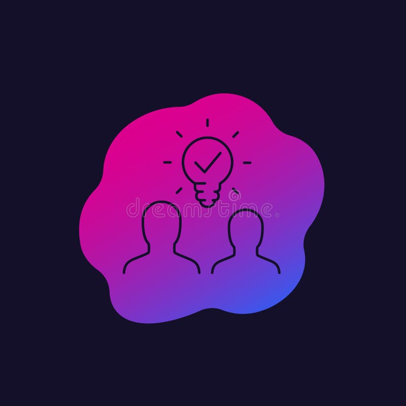 People with Idea, Vector Icon, Line Style Stock Vector - Illustration ...