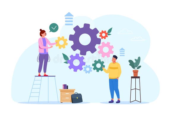 People Implementation Work. Workflow Team Gear Development Business ...