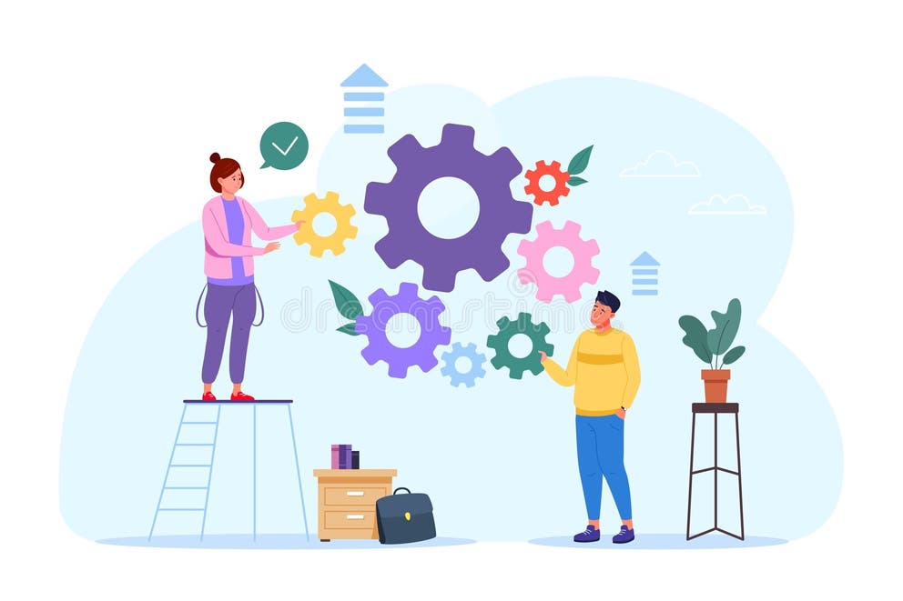 People Implementation Work. Workflow Team Gear Development Business ...