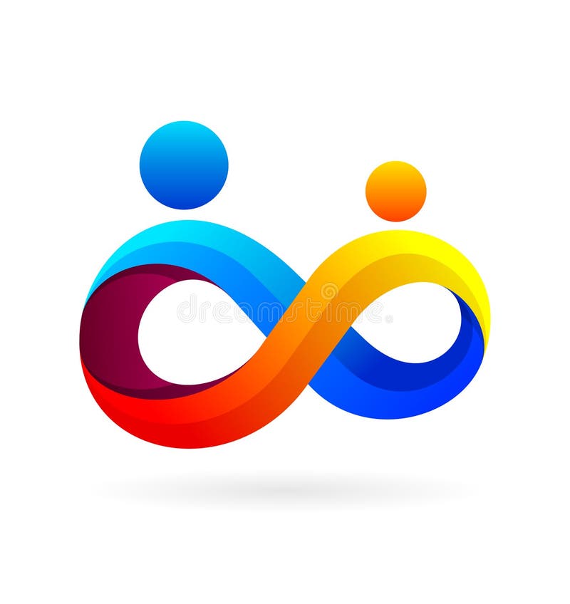 Infinity Logo Forming People Symbol Stock Vector - Illustration of ...