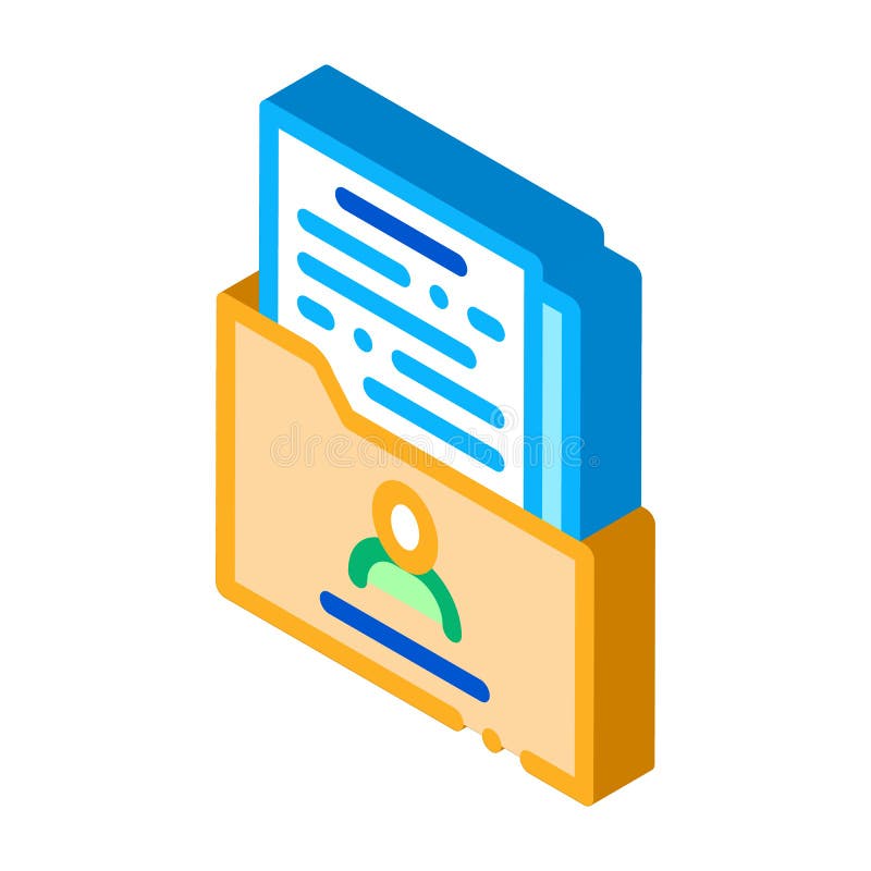 People Info Sheet Folder Isometric Icon Vector Illustration Stock ...