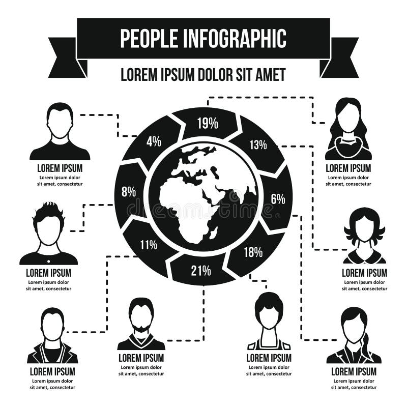 People Infographic Concept, Simple Style Stock Vector - Illustration of ...