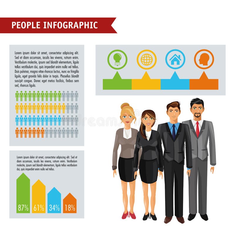 People infographic design stock vector. Illustration of communication ...