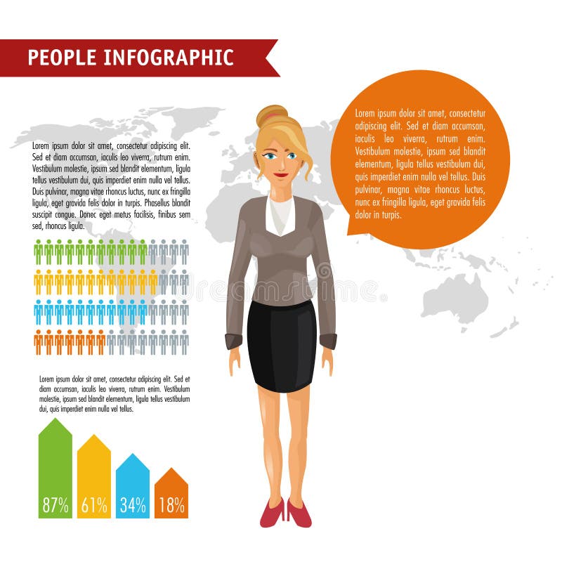 People infographic design stock vector. Illustration of data - 68587080