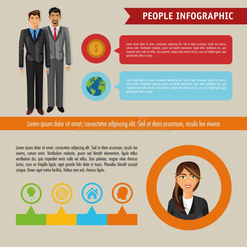 People infographic design stock vector. Illustration of design - 68586548