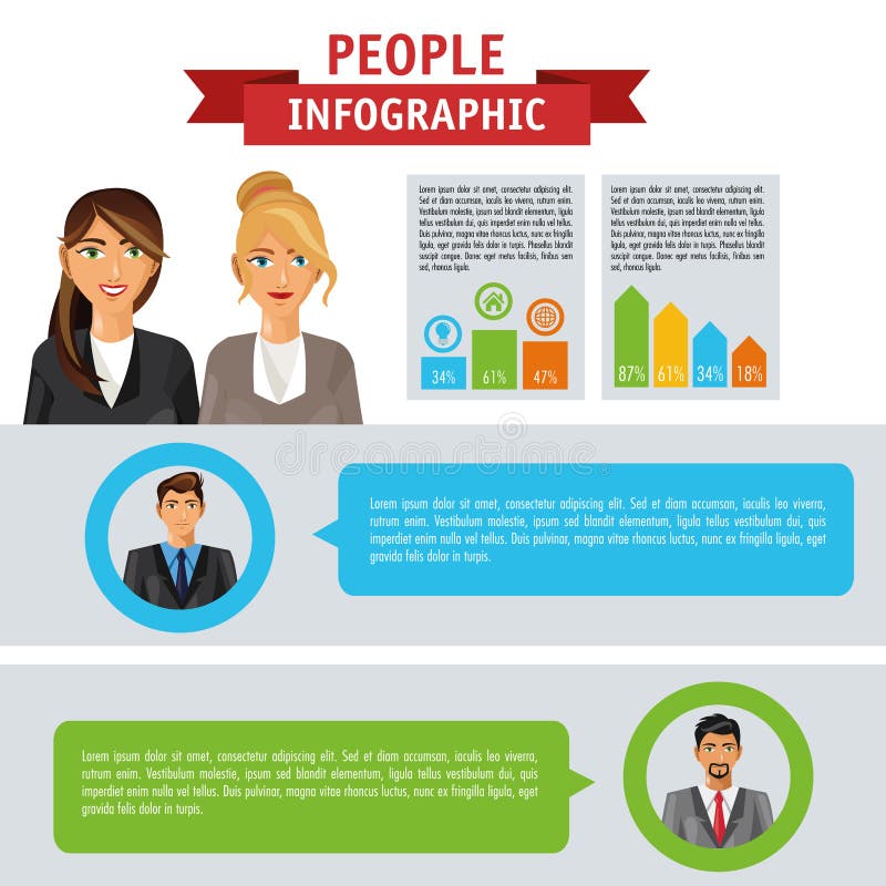 People infographic design stock vector. Illustration of business - 68586887