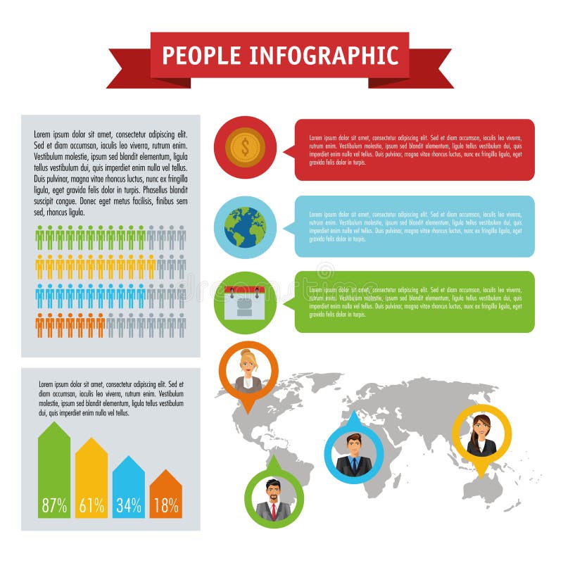 People infographic design stock vector. Illustration of infographic ...