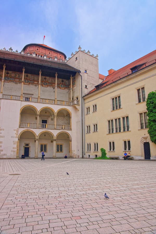 People at Inner Courtyard of Wawel Castle in Krakow Editorial Stock ...