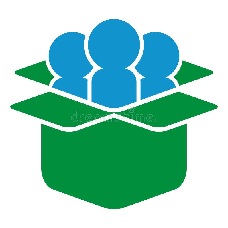 People Inside Box Logo Design Template 1 Stock Vector - Illustration of ...