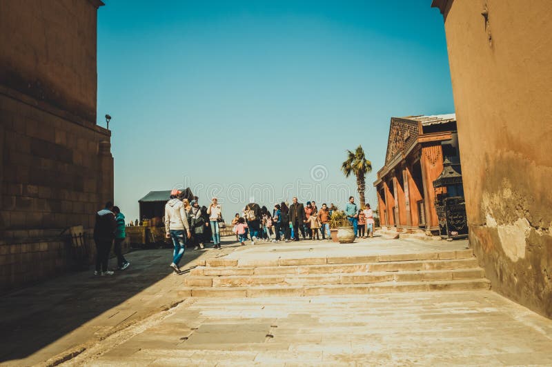 People Inside Cairo Citadel Editorial Photography - Image of blue ...