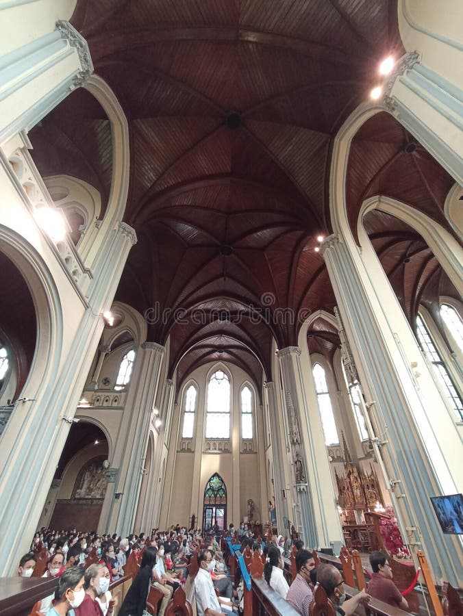 People Inside a Church Gothic Architecture Editorial Image - Image of ...