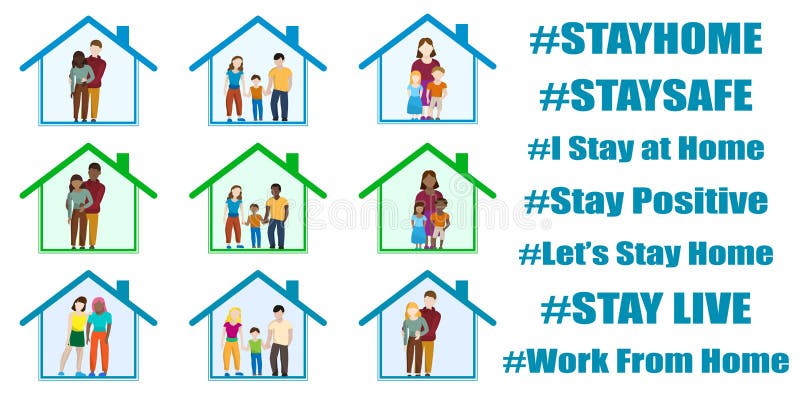 People Inside the House in Quarantine Stock Vector - Illustration of ...